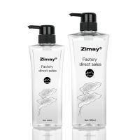 China Transparent Cylinder Round Cosmetic Lotion Bottle 400ML 600ML Black Pump for sale
