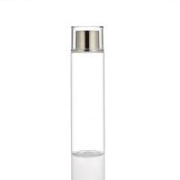 China Round Shape Plastic Screw Cap Bottles PET Empty Skincare Suit Transparent for sale