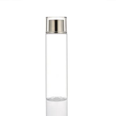 China Round Shape Plastic Screw Cap Bottles PET Empty Skincare Suit Transparent for sale