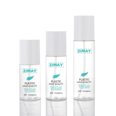 China 100ml Transparent White Cosmetic Lotion Bottle Cylinder Shape for sale