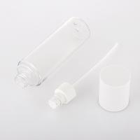China 100ml Transparent White Cosmetic Lotion Bottle Cylinder Shape for sale