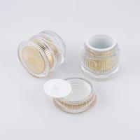 China 50g Cosmetic Packaging Sets Gold Empty Acrylic Pump Bottle Cosmetic Jar Suit for sale