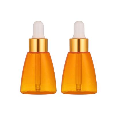 China Orange Essential Oil Plastic Serum Dropper Bottle 10ml Screen Printing for sale