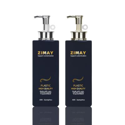 China Black 580ml PETG Plastic Square Body Wash Bottles With Lotion Pump for sale