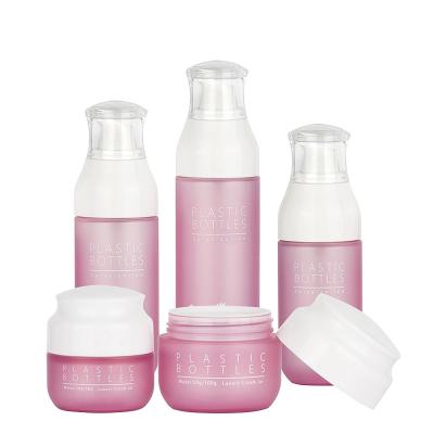 China Luxury Pink Skincare Cosmetic Packaging sets Face Cream Lotion Bottles 138ml for sale