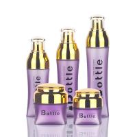China Fashion Purple PET Cosmetic Packaging Bottles 100g Spray Cream Jars for sale