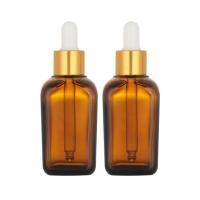 China Customize Refillable Hair Oil Dropper Bottle Square Glass Material 50ml for sale