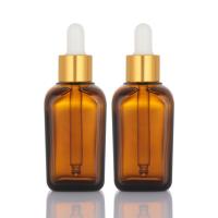 China Customize Refillable Hair Oil Dropper Bottle Square Glass Material 50ml for sale
