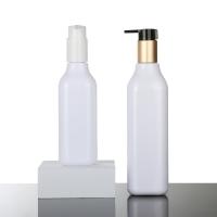 China New PET Round lotion pump Shampoo bottle Shower Gel with gold pump bottle for sale