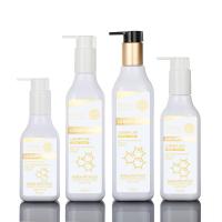 China New PET Round lotion pump Shampoo bottle Shower Gel with gold pump bottle for sale