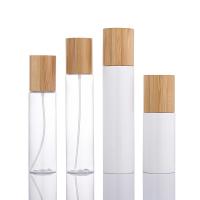 China Eco Friendly PET Plastic Cosmetic Packaging Shampoo Bottles with Bamboo Pump lid for sale