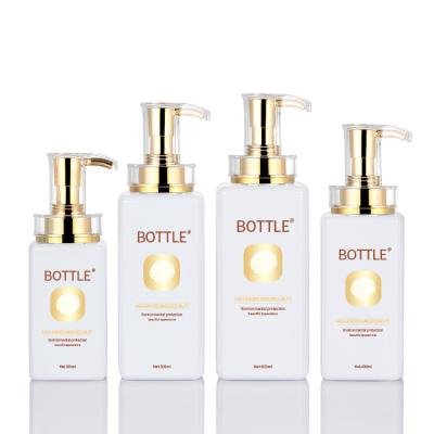 China Frosted Airless Lotion Pump Bottles , Gold Lid Cosmetic Pump Dispenser for sale