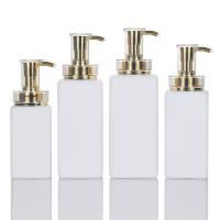 China Frosted Airless Lotion Pump Bottles , Gold Lid Cosmetic Pump Dispenser for sale