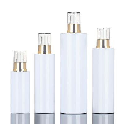 China Hot Stamping Lotion Spray Pump Bottle Golden Cosmetic Bottle for sale