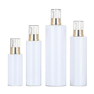 China White plastic cosmetic hair mist alchohol packaging container continuous room hotel 500ml gold top 250ml spray bottle for sale