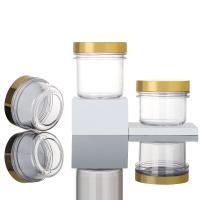 China 100ml 120ml 200ml gold lid body facial butter cream scrub container empty luxury black mini cosmetic cream jars 50 ml for sale