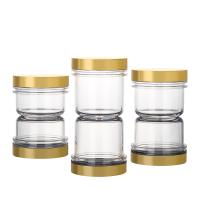 China 100ml 120ml 200ml gold lid body facial butter cream scrub container empty luxury black mini cosmetic cream jars 50 ml for sale