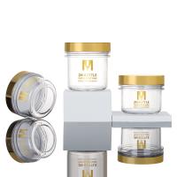 China 100ml 120ml 200ml gold lid body facial butter cream scrub container empty luxury black mini cosmetic cream jars 50 ml for sale