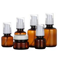China Amber Cosmetic Lotion Containers Travel Set Cream Plastic Spray Bottles for sale
