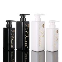 China Wholesale 100ml 200ml 300ml Triangle Shape Recycle Plastic Pet Lotion Container Black Airless Pump 500ml Shampoo Bottles for sale