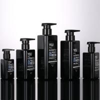 China Wholesale 100ml 200ml 300ml Triangle Shape Recycle Plastic Pet Lotion Container Black Airless Pump 500ml Shampoo Bottles for sale