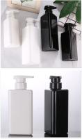 China Wholesale 100ml 200ml 300ml Triangle Shape Recycle Plastic Pet Lotion Container Black Airless Pump 500ml Shampoo Bottles for sale