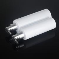 China PET White Round Shower Gel 200ml 500ml Silver Top Serum Conditioner Plastic Shampoo Pump Skincare Packaging Bottle for sale