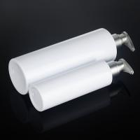 China PET White Round Shower Gel 200ml 500ml Silver Top Serum Conditioner Plastic Shampoo Pump Skincare Packaging Bottle for sale