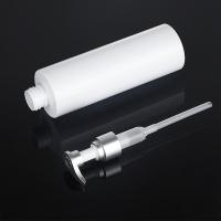 China PET White Round Shower Gel 200ml 500ml Silver Top Serum Conditioner Plastic Shampoo Pump Skincare Packaging Bottle for sale
