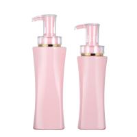 China Wholesale 350ml 500ml Luxury Pink Square Airless Refillable Shower Gel Empty Pump Bottles Body Lotion Container for sale