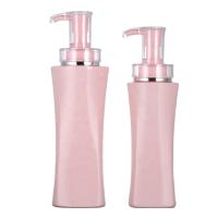 China Wholesale 350ml 500ml Luxury Pink Square Airless Refillable Shower Gel Empty Pump Bottles Body Lotion Container for sale