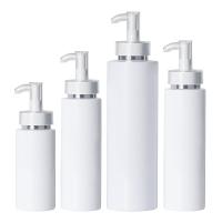 China Luxury 250ml 500ml White Round Empty Conditioner Shower Gel Plastic Packaging Gold Hdpe Shampoo Bottle for sale