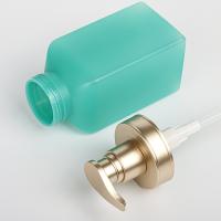 China Luxury 500ml 750ml Matte Light Green Square Body Wash Soap Airless Salon Packaging Shampoo Bottle With Gold Pump for sale