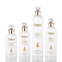 China High Quality PET Round White Unilever Empty Airless Cosmetic Packaging Plastic Lotion Shampoo Bottles With Diamond Cap for sale