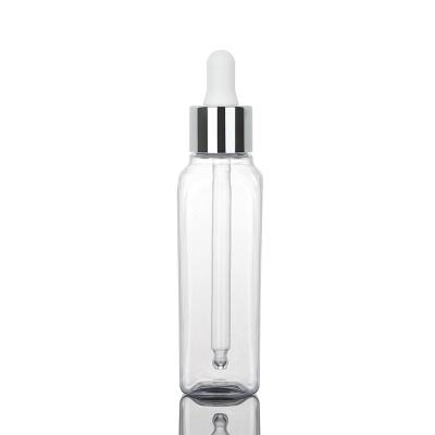 China 2 oz Cosmetic Dropper Bottle PET material 30mm width for skin care product for sale