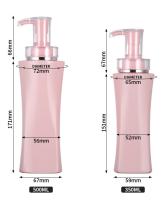 China Empty 350ml 500 Ml Luxury Body Lotion Packaging Shower Gel Container Pink Shampoo Bottles for sale