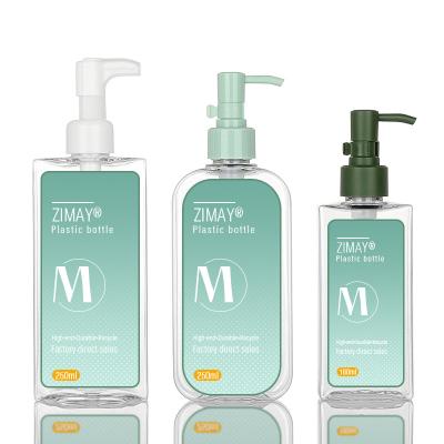China Clear Empty Round Body Lotion Cosmetics Packaging Containers Plastic Pump Facial Cleansing Oil Bottl for sale