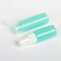 China Food Grade Cosmetic Spray Bottle Green Color 50ml Plastic With Flip Cap for sale