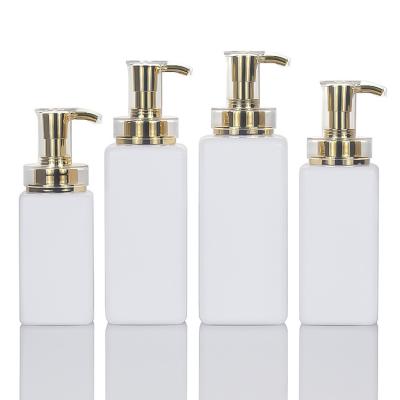 China Biodegradable 300ml 400ml 500ml Square Airless Luxury Cosmetic Empty Packaging Plastic Shampoo Bottle for sale