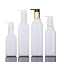 China 200ml 300ml 350ml 400ml Luxury Biodegradable Unique Square Cosmetic Lotion Airless Gold Pump Bottle for sale