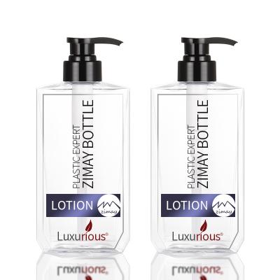 China Recycled 300ML 500ML Clear Normal Regular Plastic Shampoo And Conditioner Body Pump Bottle for sale
