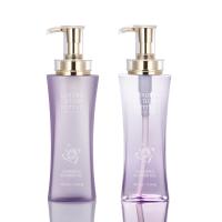 China Wholesale 350ml 500ml Pet Empty Plastic Transparent Shampoo Bottles Luxury Cosmetic Gold Pump Lotion Container for sale