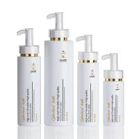 China 500ml Gold Shampoo Bottle Plastic Shaped Hair Lotion Bottle Shower Gel Hand Wash Empty Container With Pump for sale