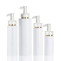 China 500ml Gold Shampoo Bottle Plastic Shaped Hair Lotion Bottle Shower Gel Hand Wash Empty Container With Pump for sale
