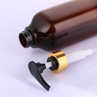 China Luxury amber 200ml 300ml 400ml 1000ml Boston body lotion cosmetic unique shampoo bottle gold top for sale