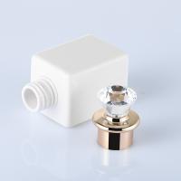 China High Quality Luxury White Customize Square  Shampoo Hair Lotion Bottle With Diamond Gold Rim Cap for sale