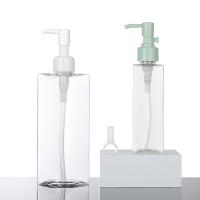 China 180ml Clear Oil Packaging Container Shampoo And Conditioner Set Square Lotion Pump Bottle Plastic 200ml for sale