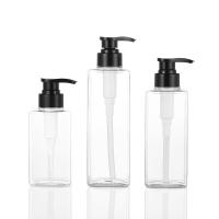 China Recycled Square Clear Plastic Lotion Bottles With 44mm Pump 550ml for sale