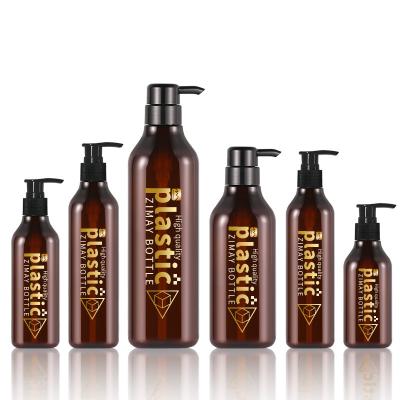 China Frosted Amber Body Lotion Bottle With Pump Multiapplication 1000ML for sale