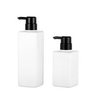China Empty Cosmetic Lotion Bottle 200ml Square Shape 61mm Width With 42mm Pump for sale